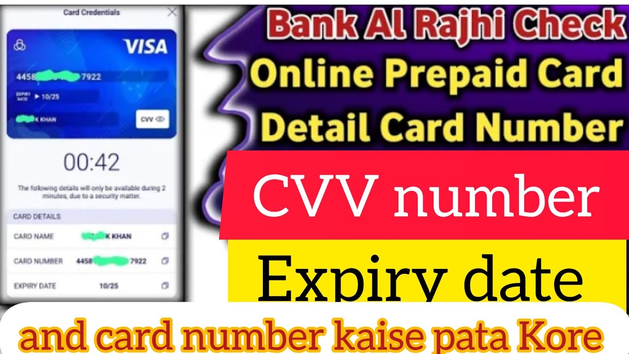 Al rajhi bank mada card and visa card cvv and expired date and card ...