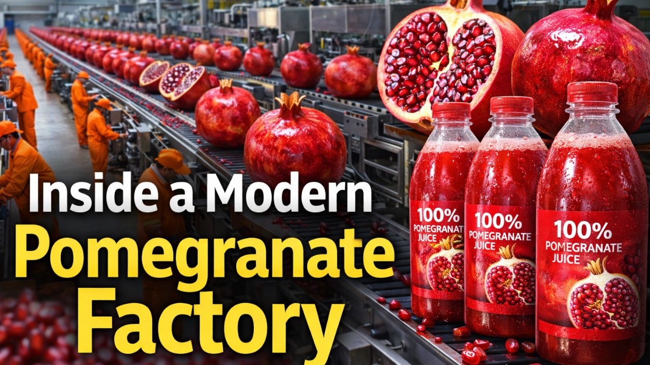Inside a Modern Pomegranate Juice Factory 🍎 | Full Process from Fruit ...
