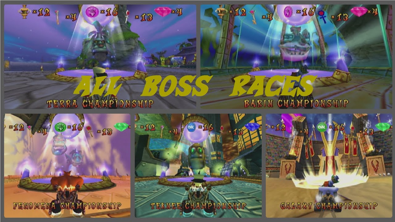 Crash Nitro Kart: All Boss Races - (Team Cortex) - YouTube