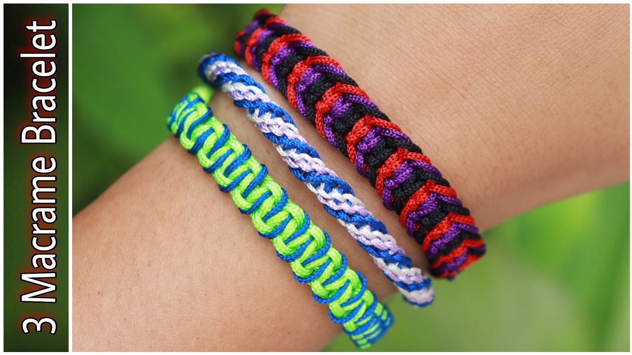 3 Macrame Bracelet Ideas For Beginners | How To Make Macrame Bracelets ...