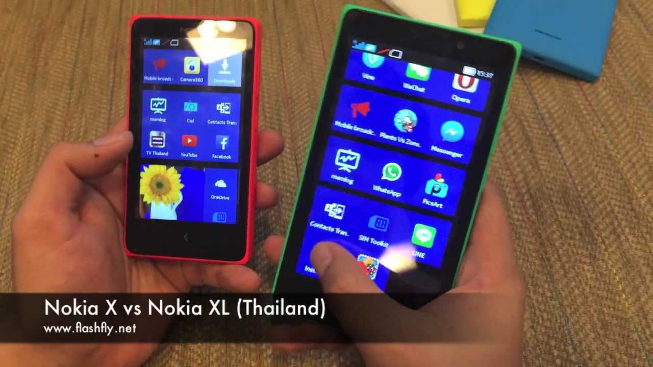 Nokia XL vs Nokia X (Thailand) - YouTube