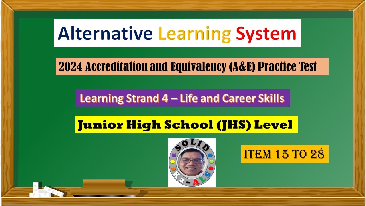 Video 247 - 2024 A&E Practice Test LS 4 Life and Career Skills JHS Part ...