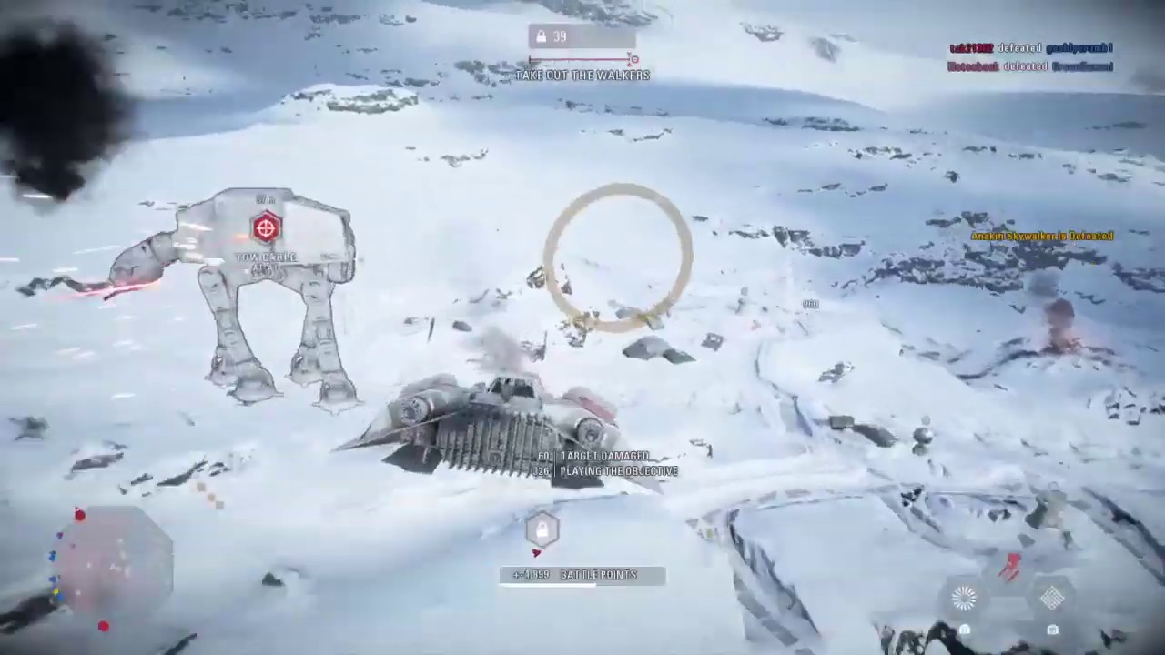 Star Wars Battlefront 2 - Hoth AT-AT Takedown Compilation - YouTube