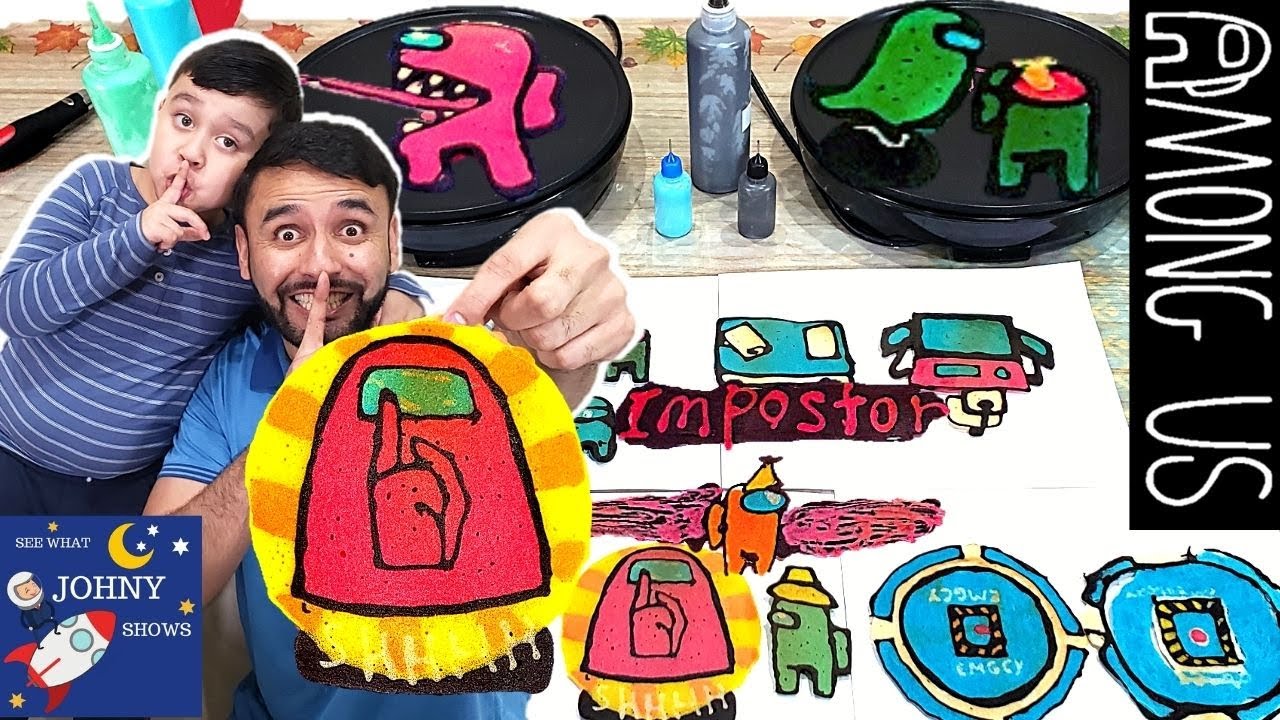 Johny Shows In real Life Among Us Pancake Art Challenge - YouTube