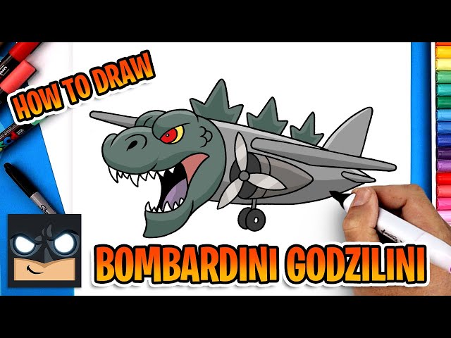 How to Draw Bombardini Godzilini | Italian Brainrot - Videos For Kids
