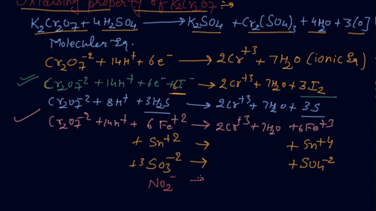Oxidising Reactions of Potassium Dichromate | Class 12 Chemistry The d ...