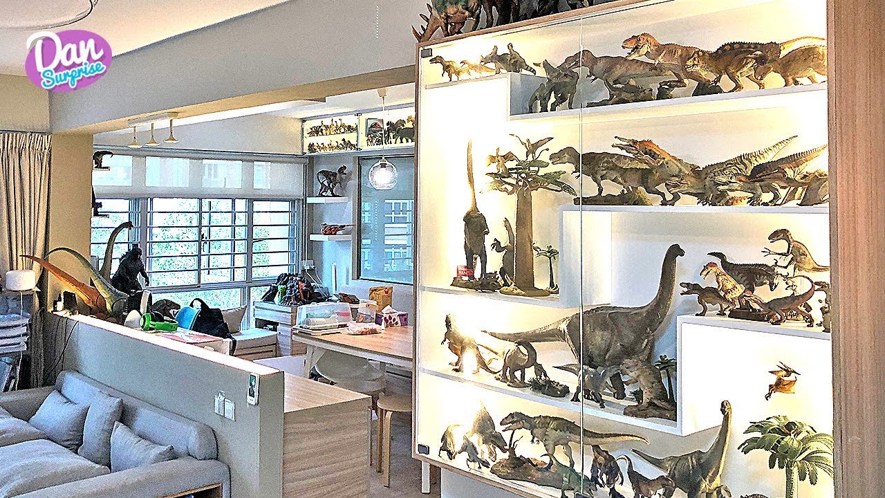 My Secret Dinosaur Toys Room Shelf Tour - Jurassic World Dinosaur Toys ...