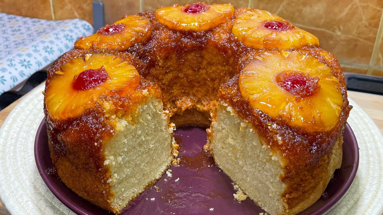 Como preparar un Queque de Piña o Volteado de Piña, paso a paso receta ...
