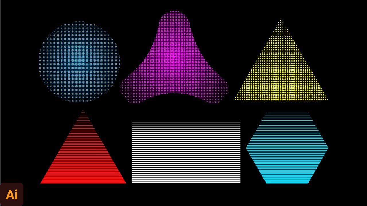 Halftone pattern and Line Pattern in Illustrator | Dot Pattern adobe ...