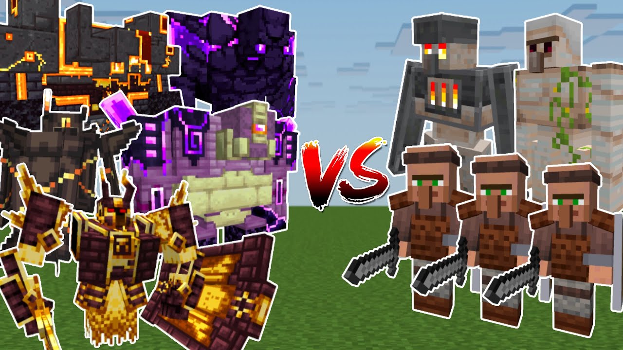 CATACLYSM BOSSES vs VILLAGER MOBS TEAM (Minecraft Mob Battle) - YouTube