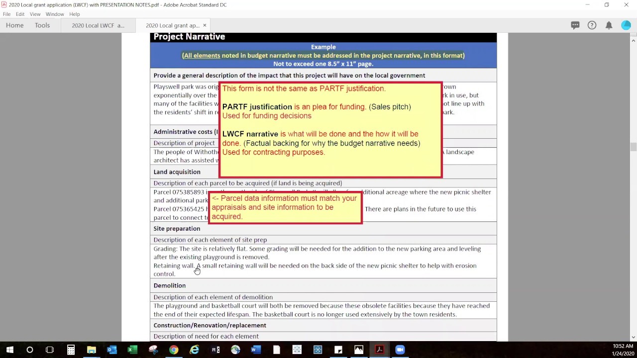 2020 LWCF WEBINAR APPLICATION COMPONENTS PART 2 - YouTube