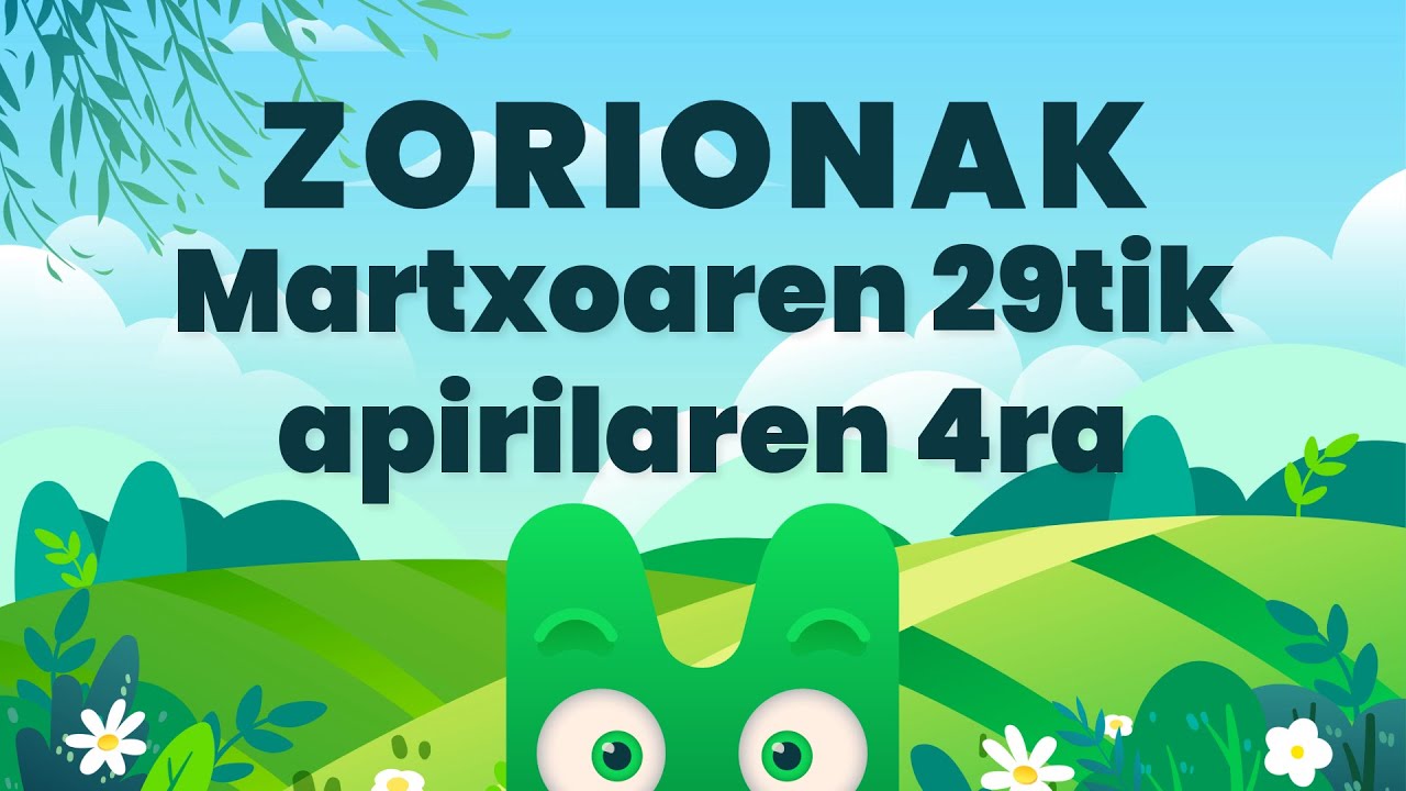 ZORIONAK ZURI - MARTXOAREN 29TIK APIRILAREN 4RA - MAKUSI KLUBA - YouTube