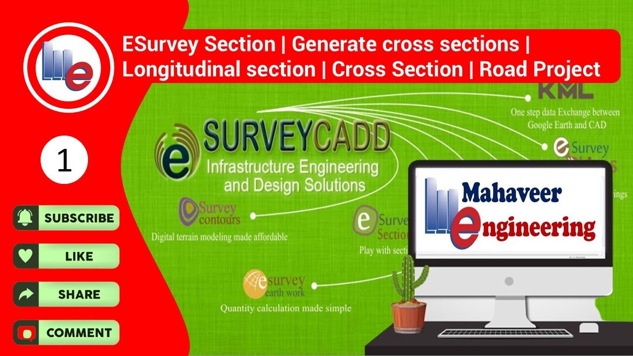 ESurvey Section // Generate cross sections // Longitudinal section // Cross Section // Road ...