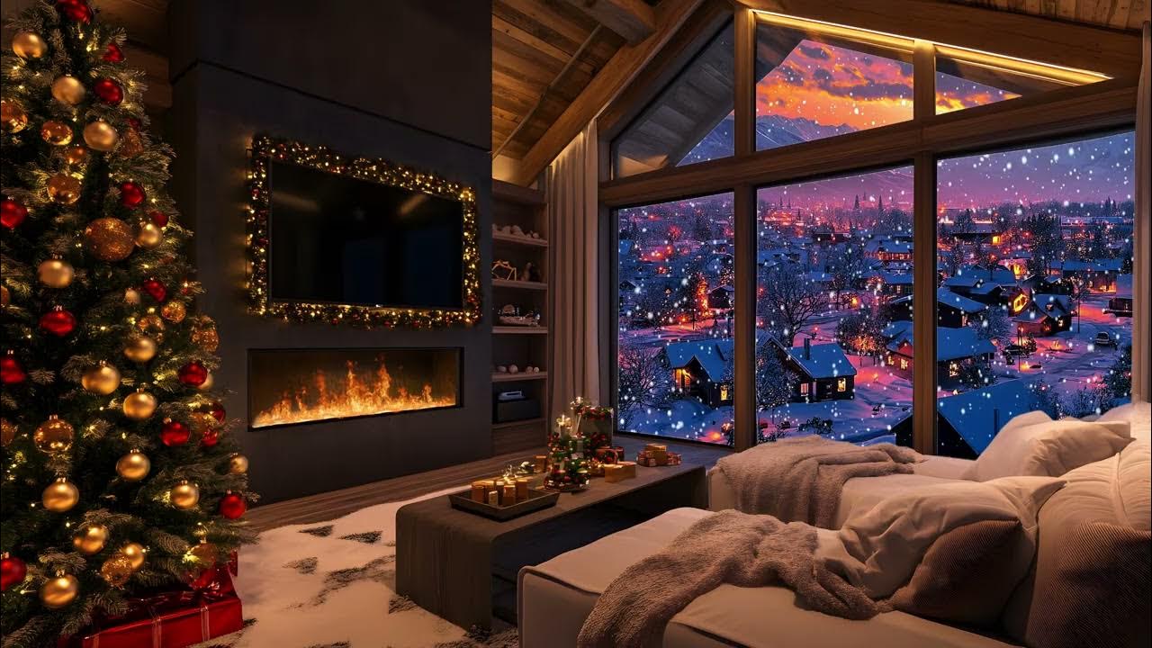 Deep Sleep with Blizzard and Fireplace Sounds | Cozy Winter , Snowstorm and Wind Sounds - YouTube