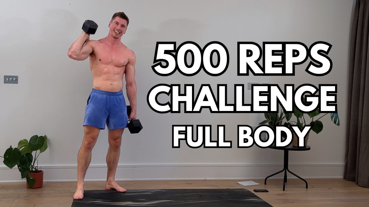500 Reps Challenge | Intense Full Body Workout At Home With Dumbbells ...