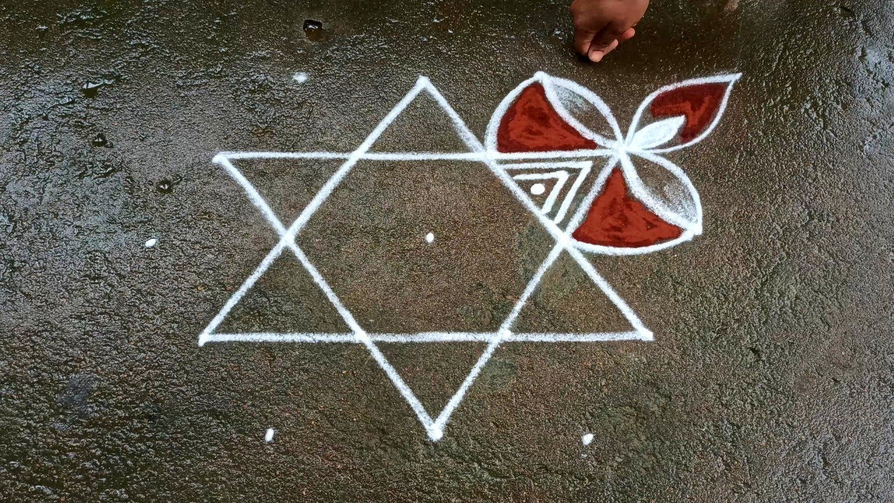 Karthika masam deepam rangoli|easy diya rangoli5*3 Dot's easy deepam ...