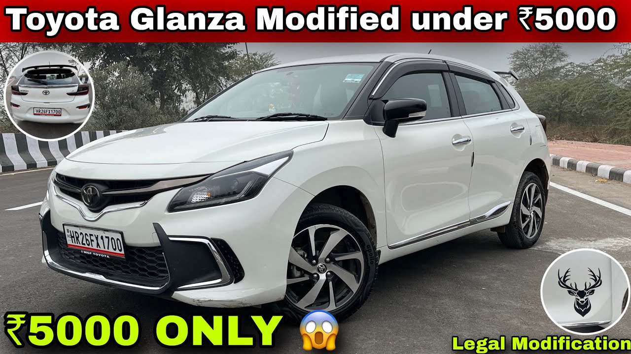 Toyota Glanza Modified Under ₹5000 🔥 | Budget Mods, Cost & Honest ...