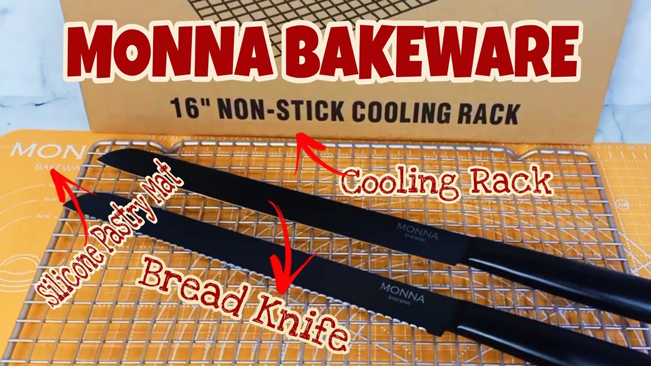 MONNA BAKEWARE | PISAU ROTI | COOLING RAK | SILICONE PASTRY MAT - YouTube