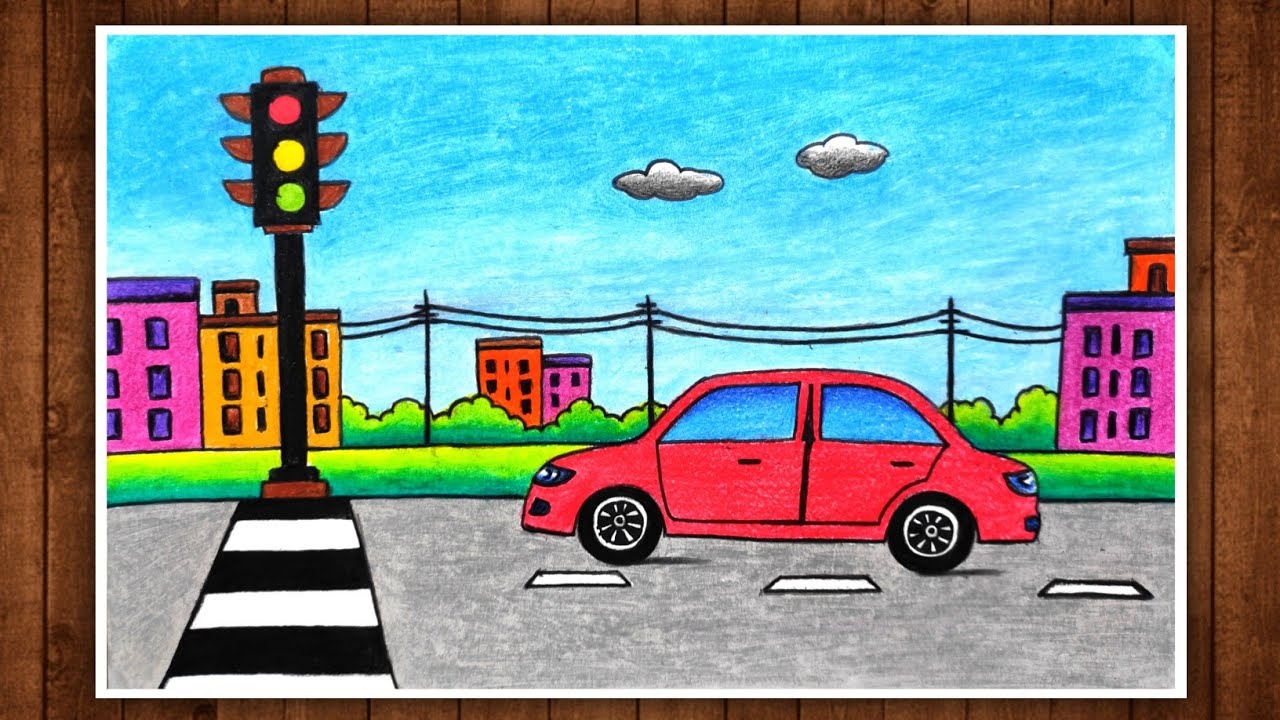 Road Safety Drawing || Sadak Suraksha Par Poster || Road Safety Poster ...