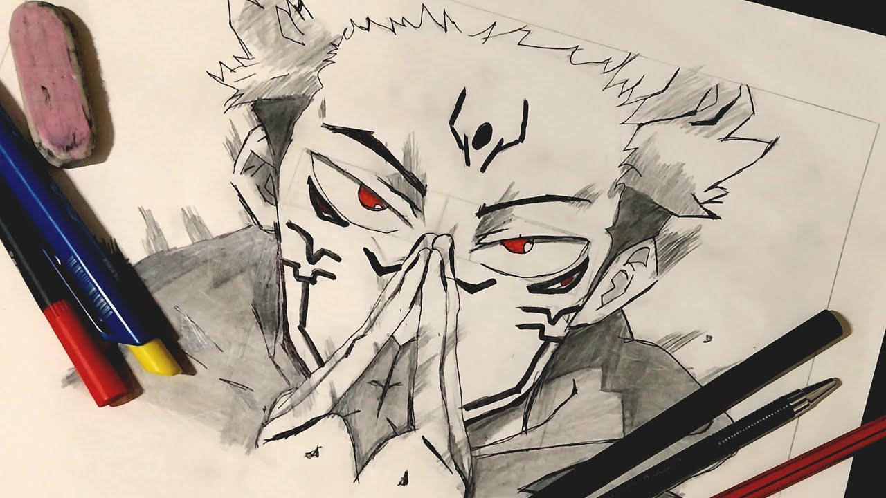 how to draw sukuna Domain expension drawing l chirayu pawar art l ...