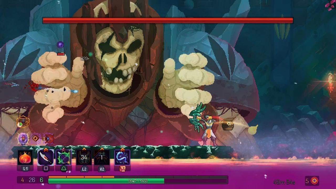 Dead Cells Giant boss 10 seconds mega shred on 5BC hell mode perfect ...