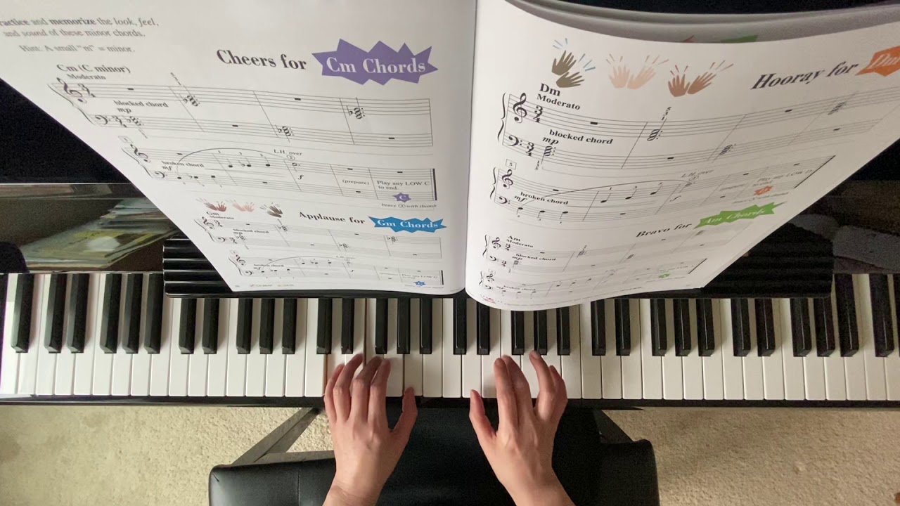 “Cheers for Cm Chords” piano adventure lesson book level 2A - YouTube