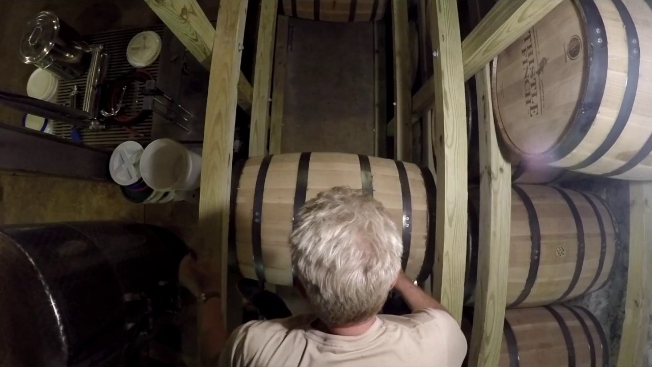 Filling Whiskey Barrels at Thistle Finch Distillery - YouTube