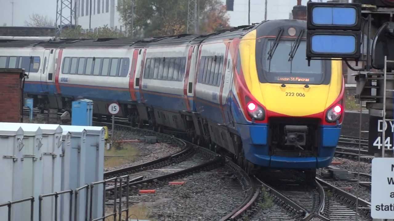 Derby: lovely Class 222 East Midlands train (HD) - YouTube