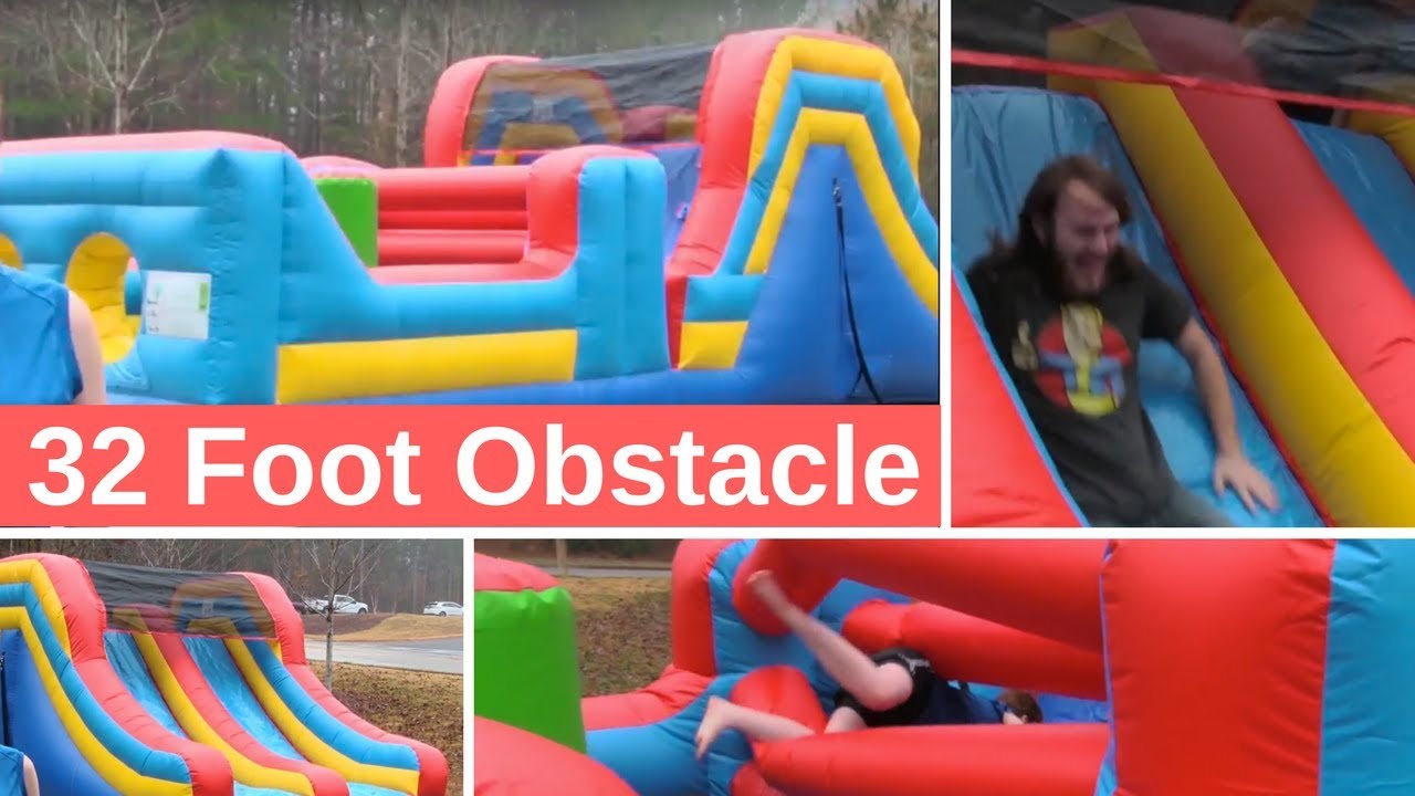 Tour of our 32' inflatable obstacle course - YouTube