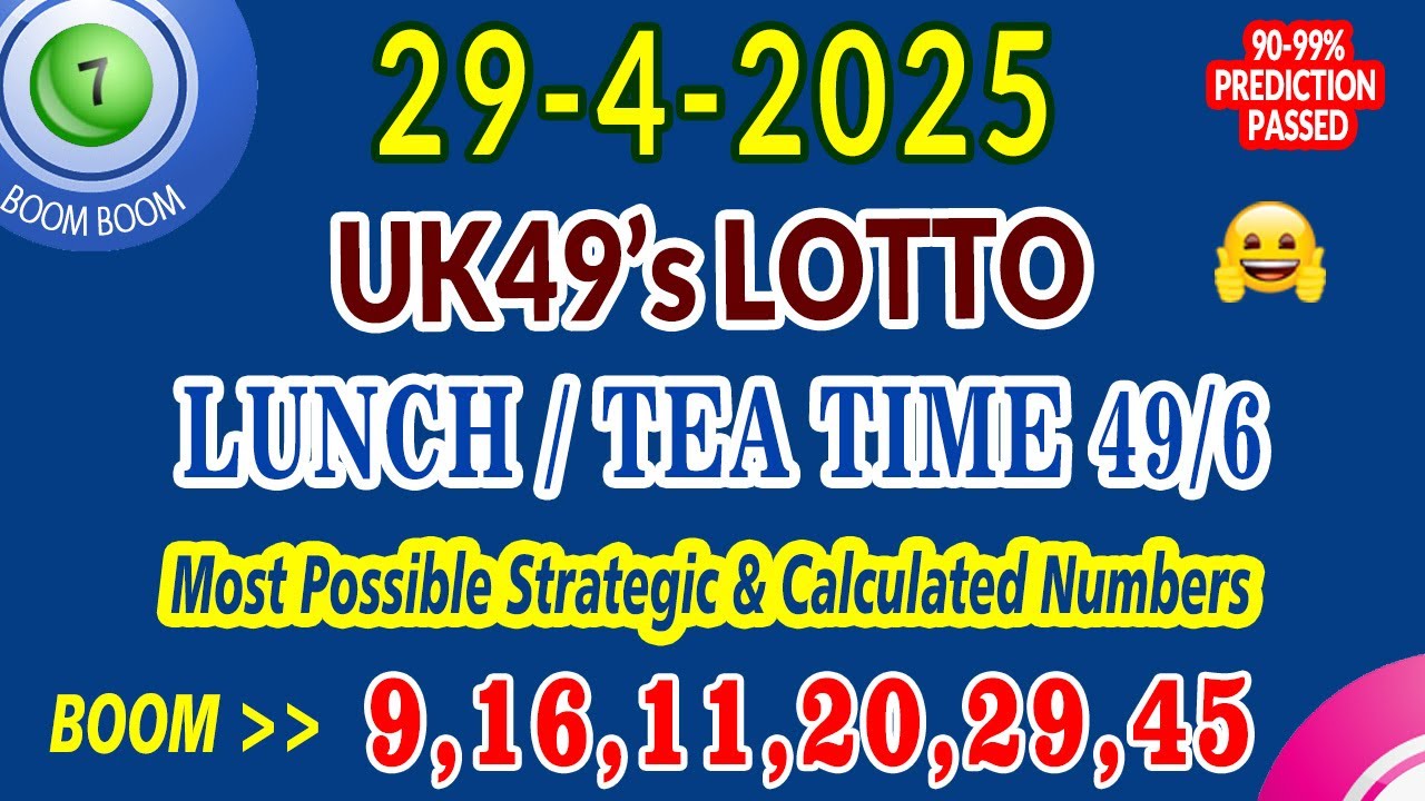 UK 49s Lunch time Tea time prediction I UK 49 prediction for today ...