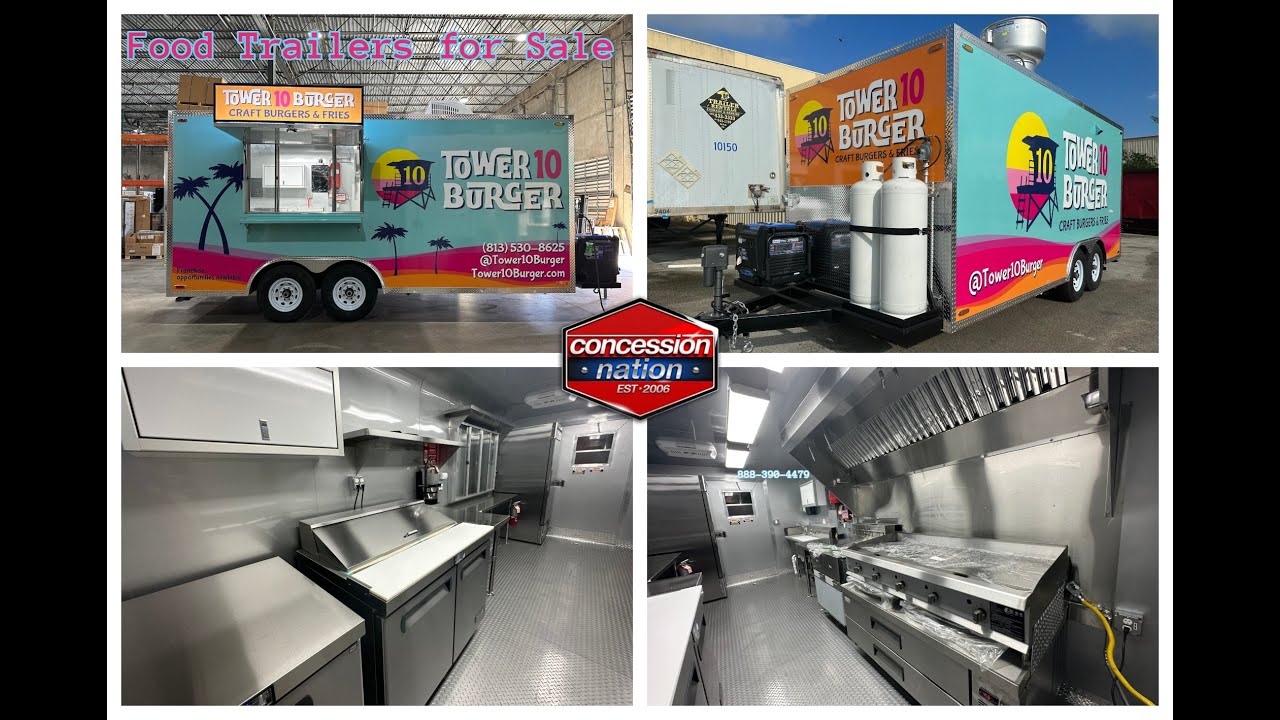 Tower 10 Burger | 8x18 Food Trailer | Concession Nation - YouTube