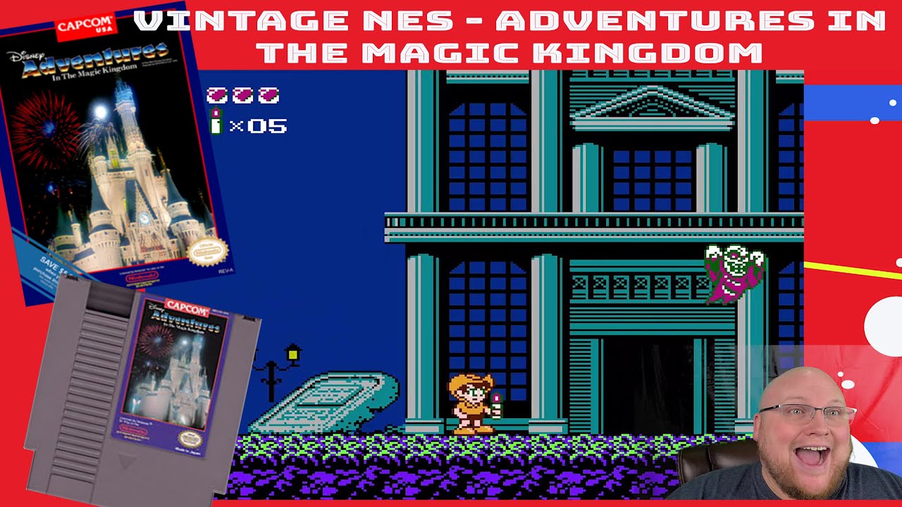 Adventures in the Magic Kingdom. Playing classic Nintendo (NES) game ...