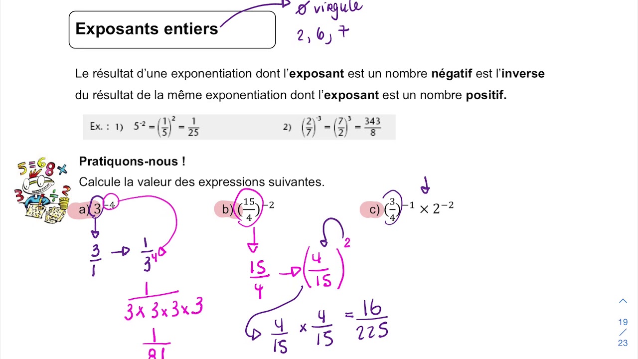 Exposants entiers - YouTube