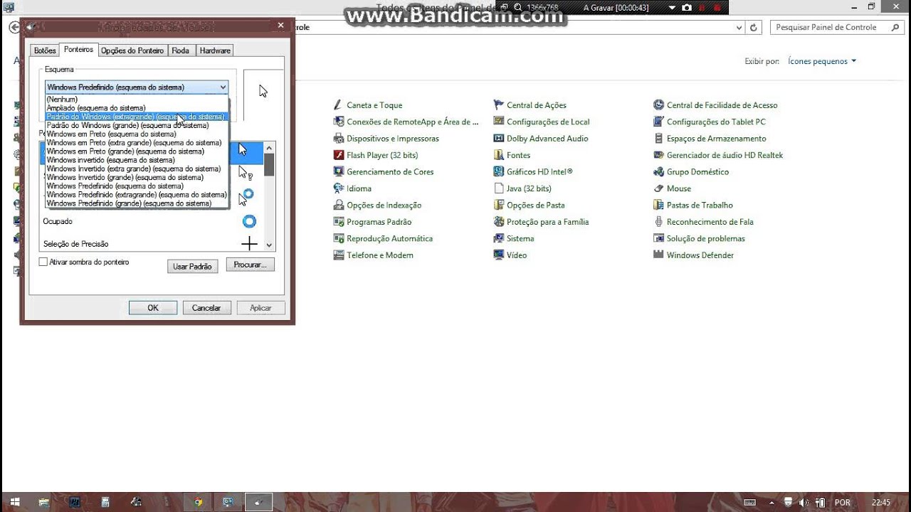 como mudar o cursor do seu mouse windows 8 sem programas - YouTube