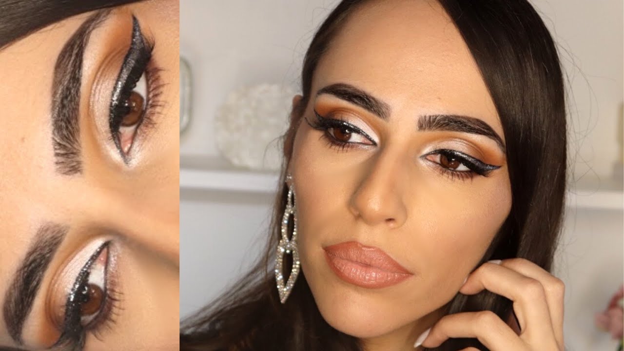 SILVER GLITTER EYELINER MAKEUP TUTORIAL||MARIANNA KALAFATI - YouTube