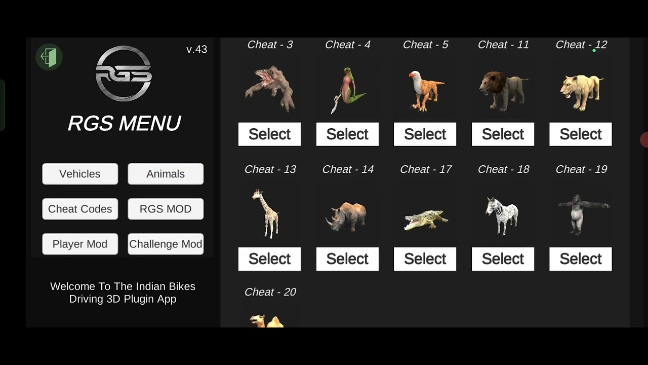 RGS mode IB 3D plugin option game video Indian bikes driving 3D game ...