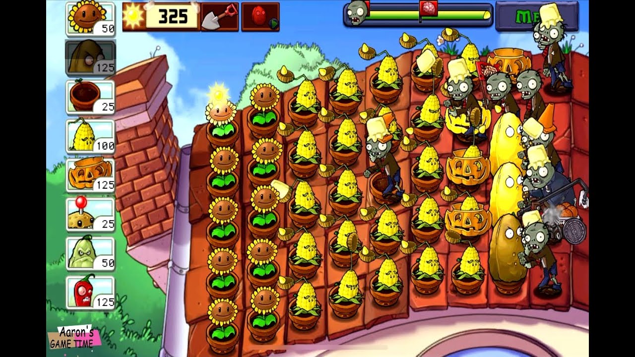 Plants Vs Zombies | PVZ 1 Adventure Mode | Roof Level 5 6 - YouTube