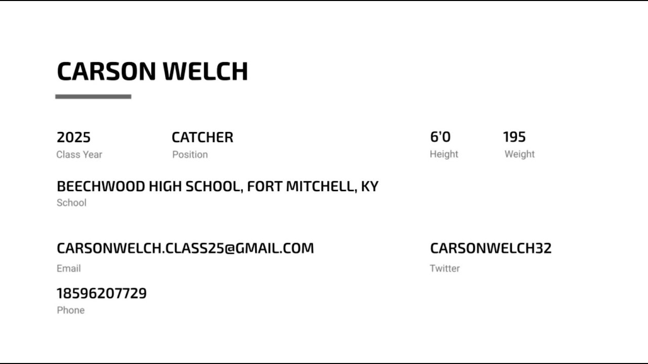 Carson Welch (2025, Catcher) - YouTube