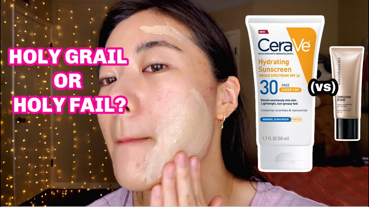 Cerave Hydrating Sunscreen Face Sheer Tint SPF 30 Application Review