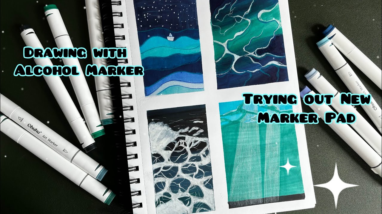 Trying New Ohuhu NON-Bleeding Marker Pad|Drawing with Alcohol Markers ...