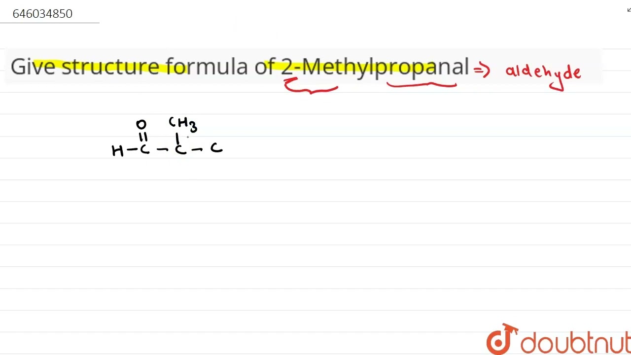 Propionaldehyde Structure