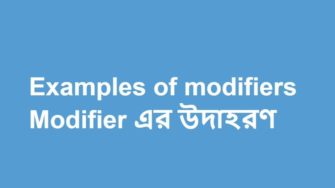 Examples of modifiers II HSC English Grammar - YouTube