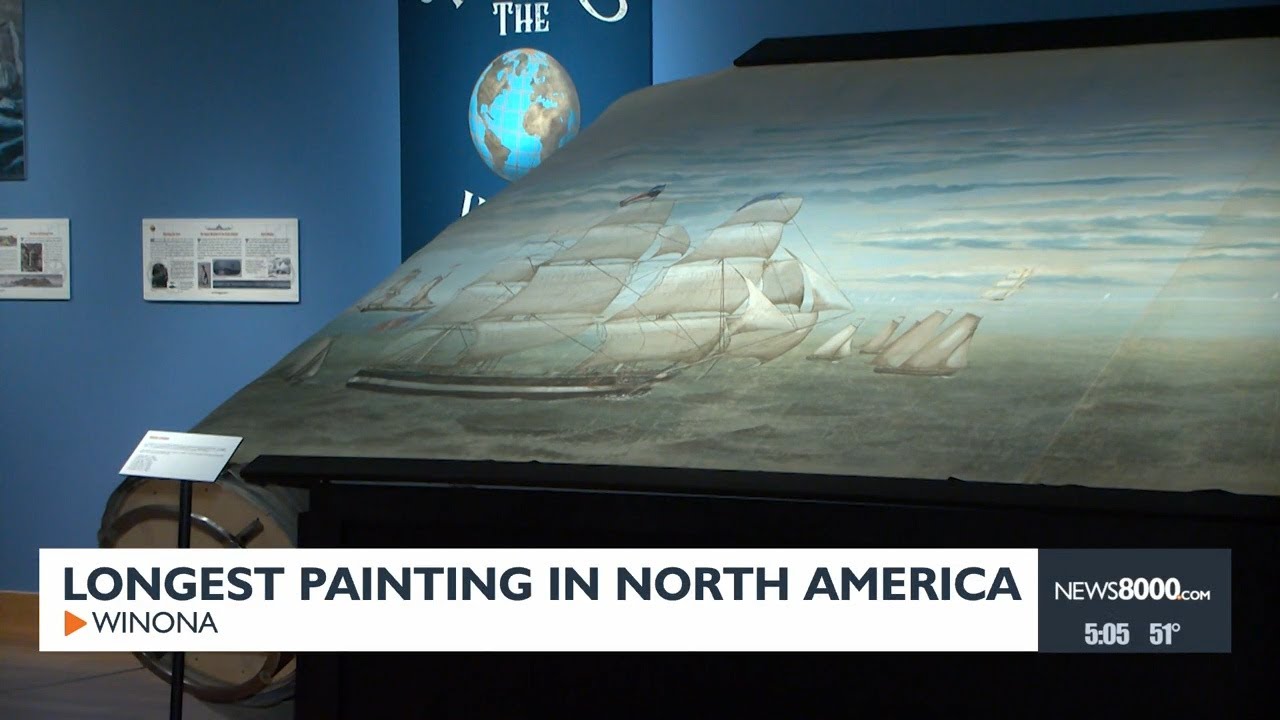 Winona Marine Museum features longest painting in North America - YouTube