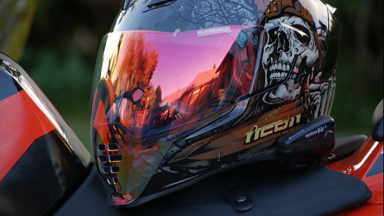 Motorcycle antics: Icon Airflite FliteShield - RST Sunset - YouTube