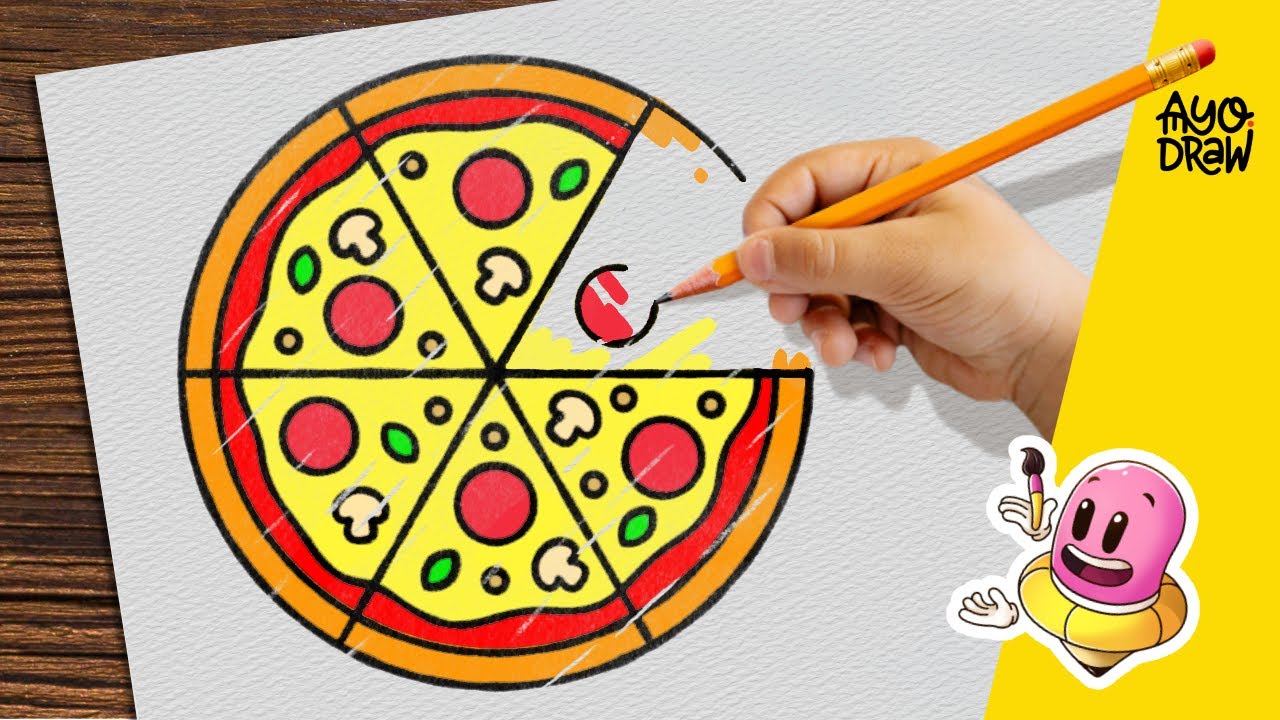 How to Draw a PIZZA Step by Step | Easy Drawing for Kids | AyoDraw ...