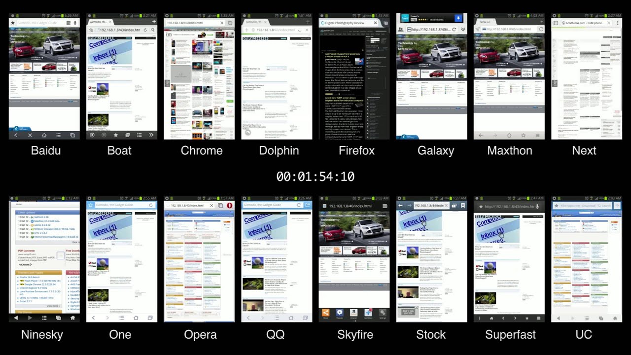 16 Android browsers speed test 2013 - YouTube