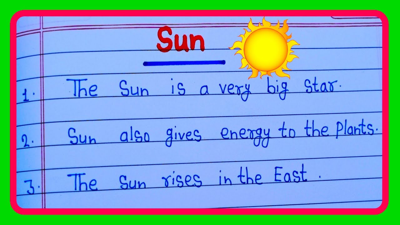 The Sun Essay/10 Lines Essay On The Sun in English/Suraj Par Nibandh ...