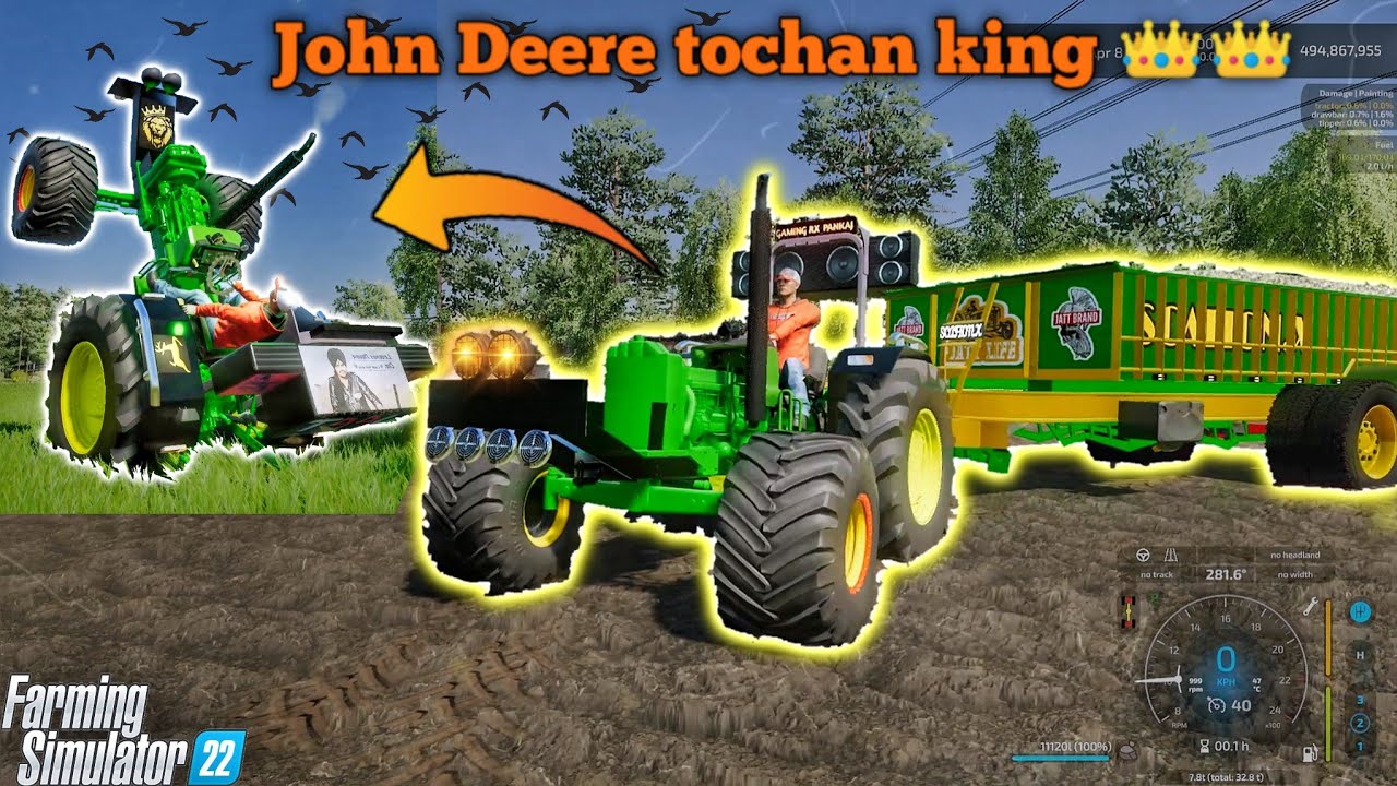 John Deere full loaded trolley pulling fs22 | fs22 indian tractor mod ...