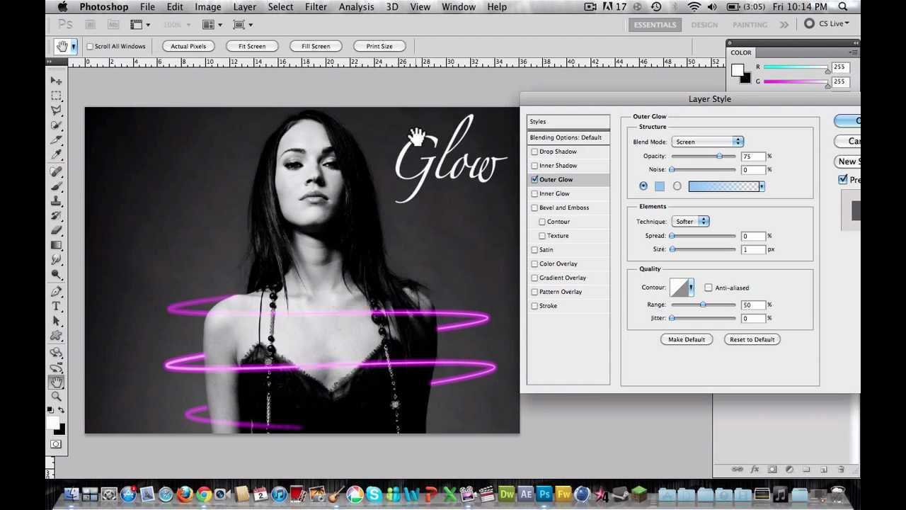 How to create Multi-Colored Glow Lines | Photoshop Tutorial (HD) - YouTube