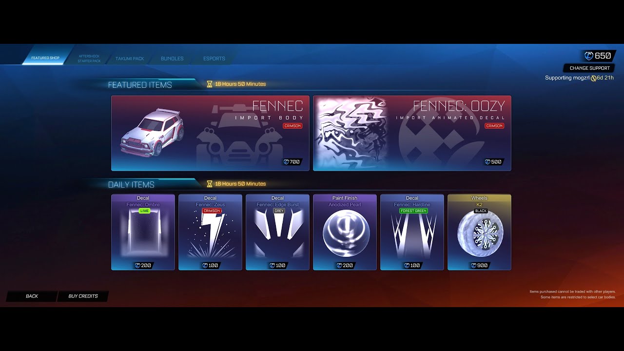 Rocket League Item Shop: January 5, 2022! Crimson Fennec, Oozy, Ombre ...